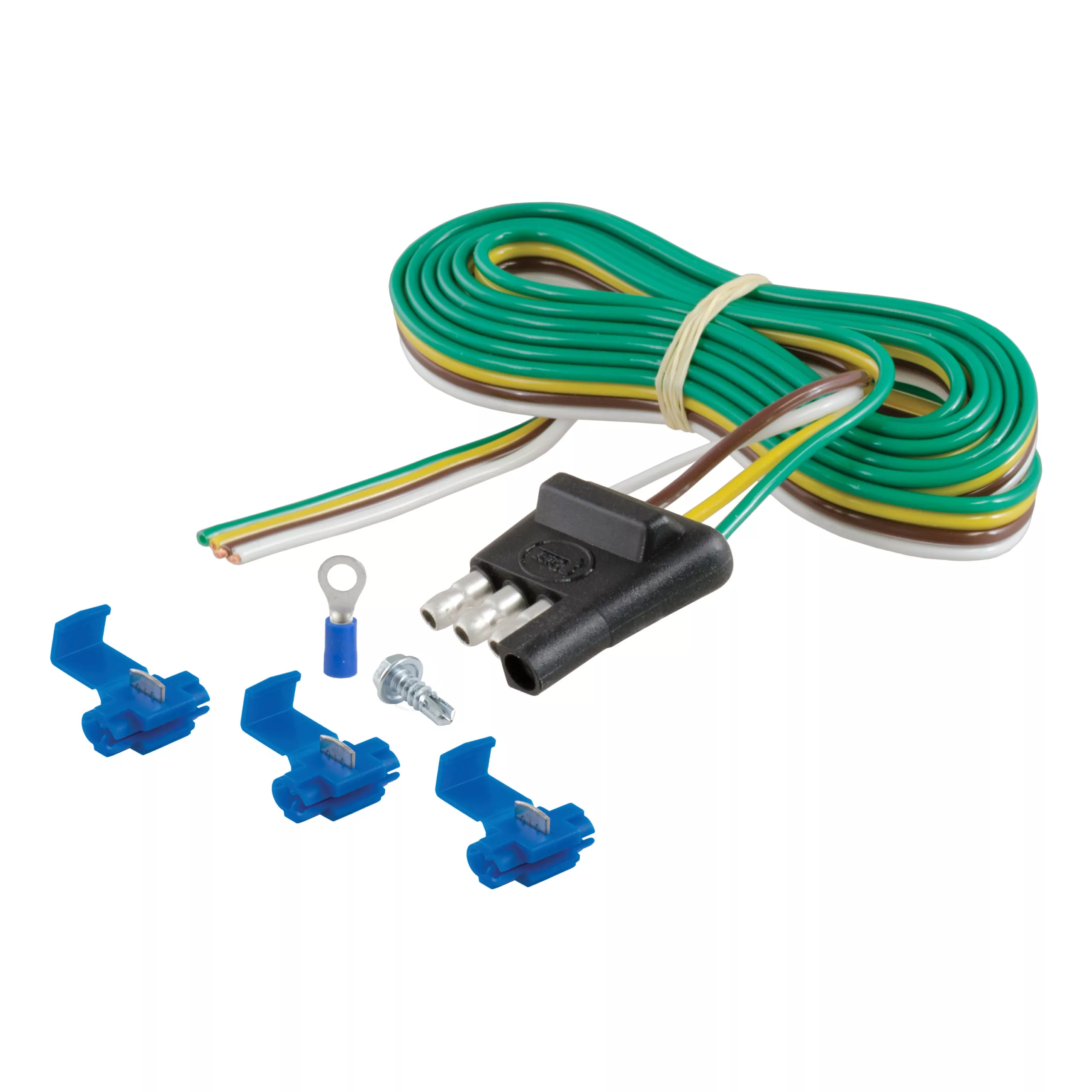 4-Way Flat Connector Plug with 48" Wires & Hardware (Trailer Side ...