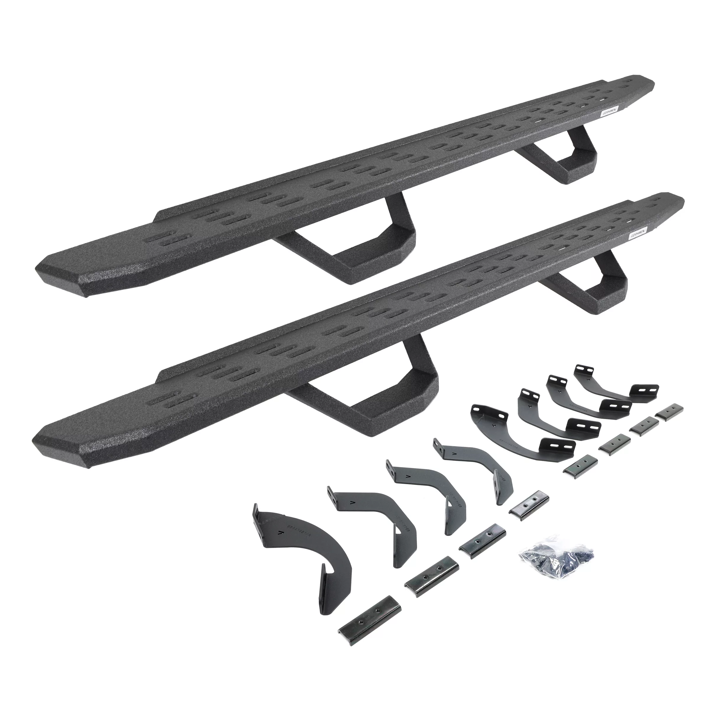 RB30 Running Boards with Brackets, 2 Pairs Drop Steps Kit - Double Cab