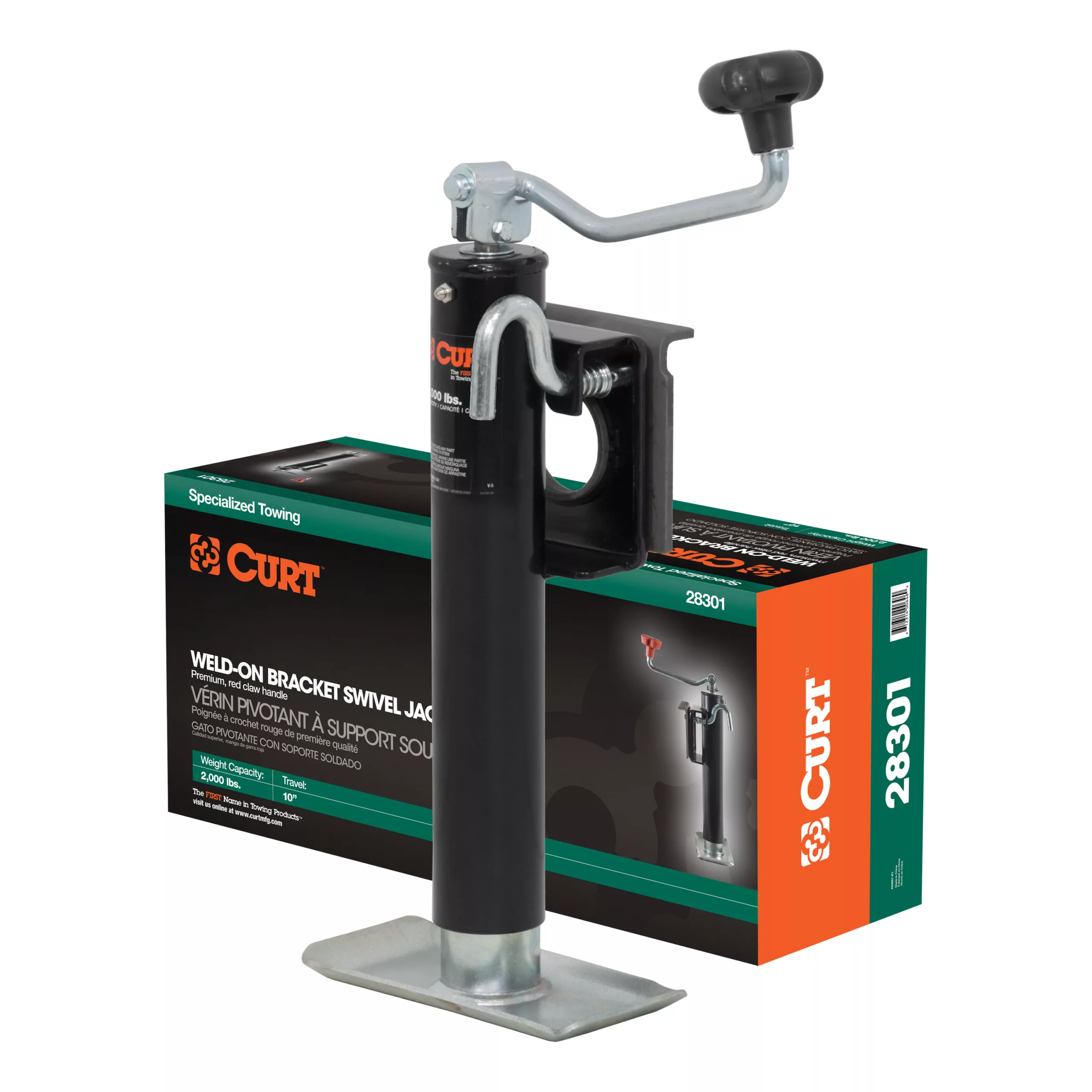 Bracket-Mount Swivel Jack with Top Handle (2,000 lbs, 10" Travel ...